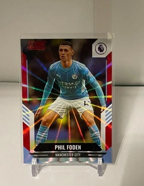 PHIL FODEN RED Laser Parallel - Manchester City Panini Score EPL 21-22 ...