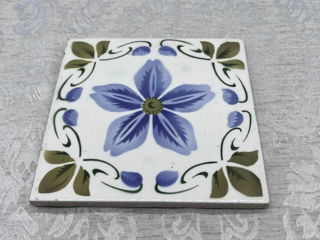ANTIKE JUGENDSTIL FLIESE KACHEL UM 1910 15x15cm AUS KERAMIK EUR 12,99 ...
