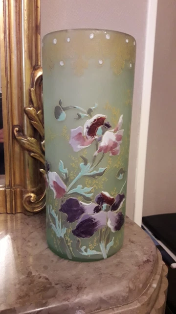 VASE VERRE ÉMAILLÉ, art nouveau, Legras EUR 150,00 - PicClick FR