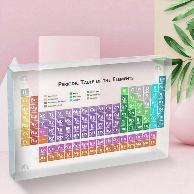 ACRYLIC PERIODIC TABLE of the Elements Desk Decor for School Student ...