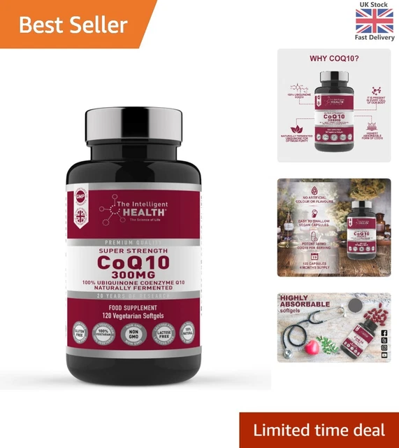 UBIQUINONE COENZYME Q10 300mg Softgel Capsules, 120 Super Strength Vegan Frie... £43.99 ...
