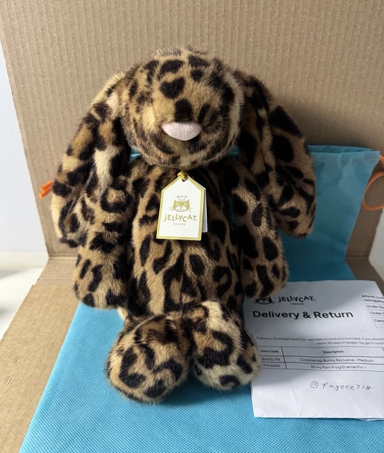 GENUINE JELLYCAT EXCLUSIVE BASHFUL Luxe Cobblehop bunny Leopard Fast ...