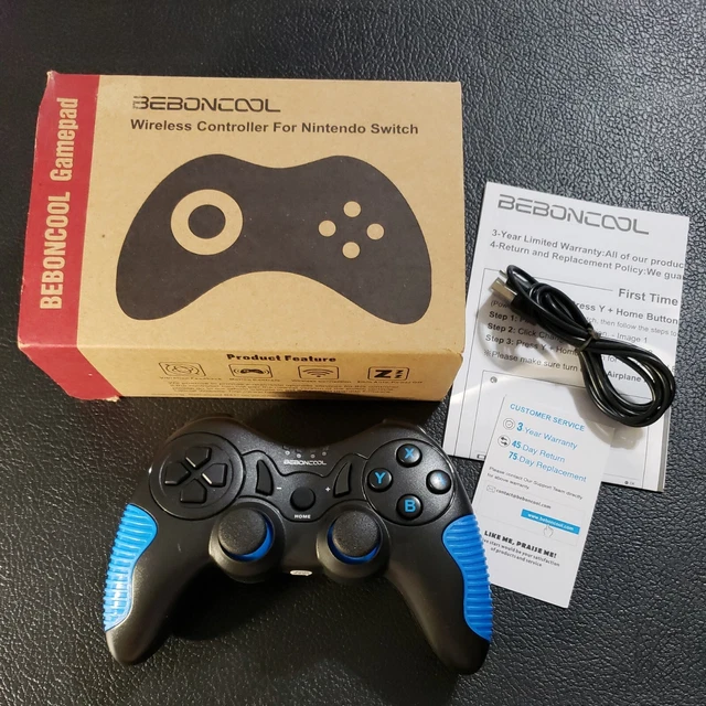 BEBONCOOL GAMEPAD B41 Wireless Controller-Nintendo Switch-Black/Blue ...