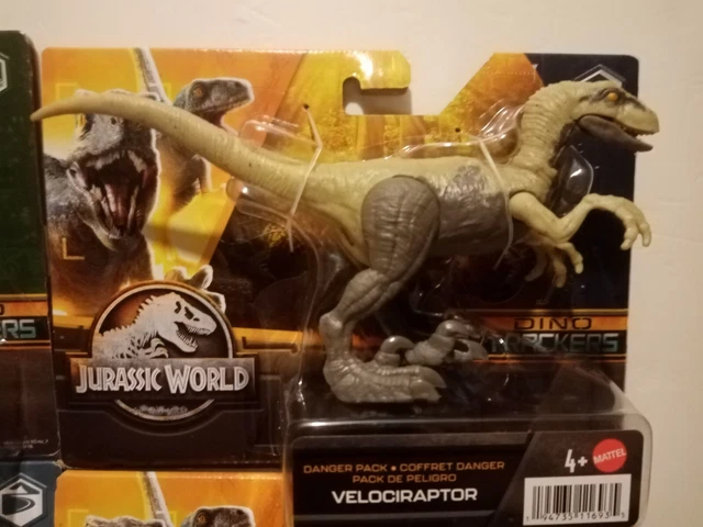 MATTEL JURASSIC WORLD Danger Pack Velociraptor Dino Trackers Dinosaur ...