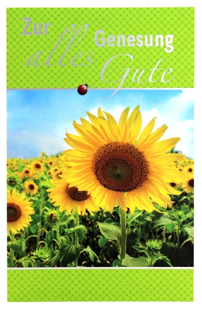 KARTE GUTE BESSERUNG Genesung Genesungskarte Grußkarte Sonnenblume ...