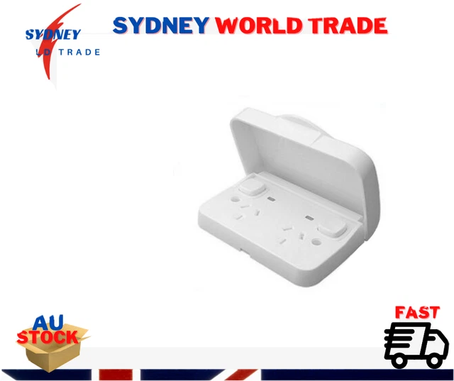 SLIMLINE MODERN WEATHERPROOF Power Point Double Pole 10 Amp GPO IP65 ...