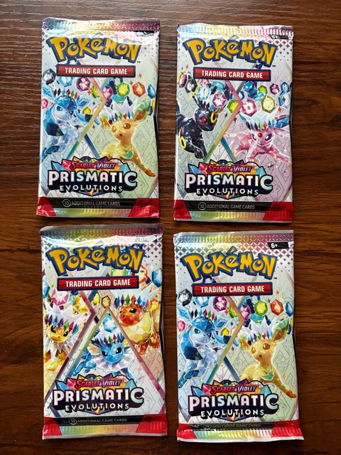 POKEMON TCG 2025 Prismatic Evolutions 4 Booster Pack Art Set Sealed $77 ...