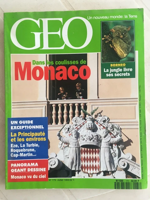 MAGAZINE GEO : DANS LES COULISSES DE MONACO N°173 Juillet 1993 EUR 2,50 ...