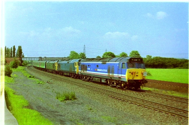 35MM RAILWAY COLOUR Negative Class 50's x 3 on Railtour to York, 033 ...
