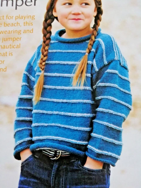 KIDS SAILOR JUMPER Knitting Pattern Easy Knit With Good Instructions ...