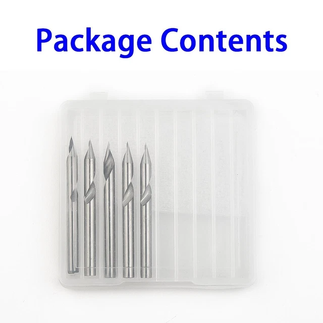 5PCS 30 DEG V Groove Engraving Tool Flat Bottom CNC Spiral Router Bits ...