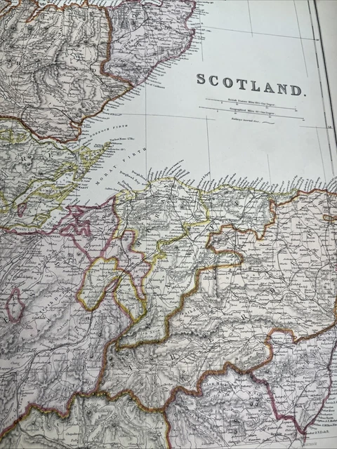 1881: MAP OF Scotland Larger Than A3+ Original Antique B #07 £39.95 ...