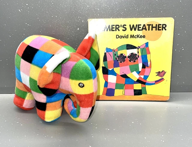 ELMER THE ELEPHANT Soft Toy Plush book Bundle petit jour Paris David ...