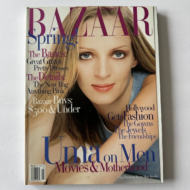 HARPER'S BAZAAR MAGAZINE marzo 1998 UMA THURMAN Gisele Bundchen Milla ...