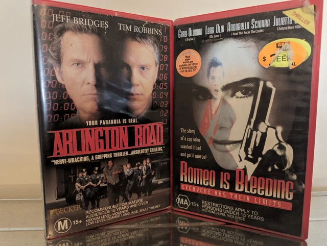 ARLINGTON ROAD & Romeo Is Bleeding VHS Ex Rental $5.00 - PicClick AU