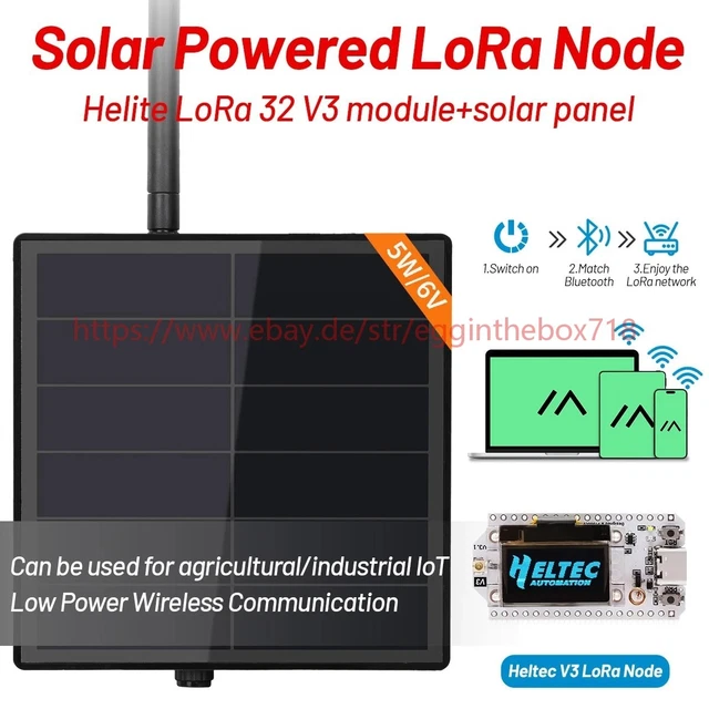 D5L SOLAR POWERED Node SX1262 Meshtastic with LoRa Antenna WiFi ...