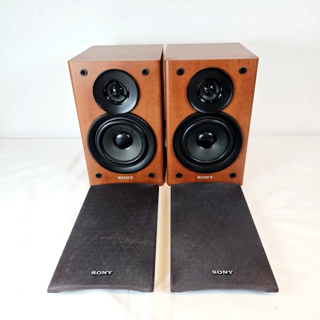 SONY SS-CNEZ5 BOOKSHELF Speakers Brown Wired For Hi-Fi System £21.48 ...