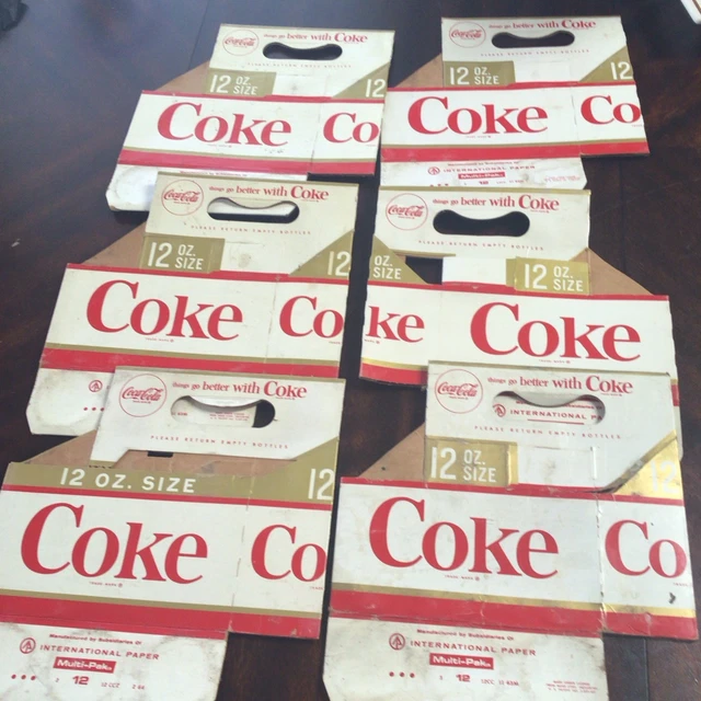 SIX 1960’S COCA Cola 6 Pack Cardboard Cartons £28.65 - PicClick UK