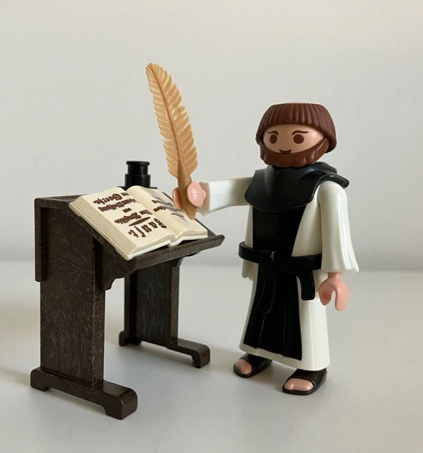 PLAYMOBIL CHEVALIER - château - Personnage du moyen-âge - Moine scripteur EUR 9,90 - PicClick FR