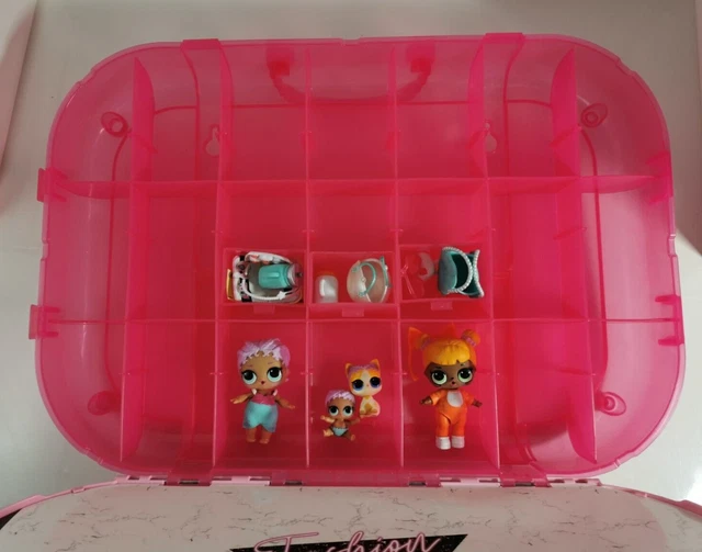 LOL SURPRISE FASHION Runway Carrying Case Pink Storage Case w/4 Dolls ...