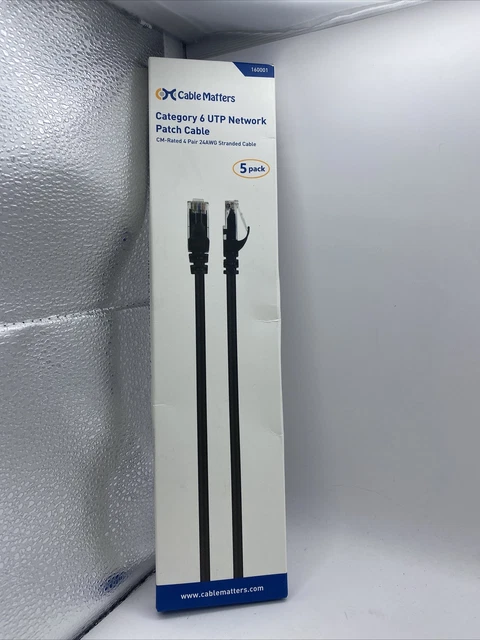 CABLE MATTERS CATEGORY 6 UTP Network Patch Cable 5 Pack (REF14) £9.99 ...