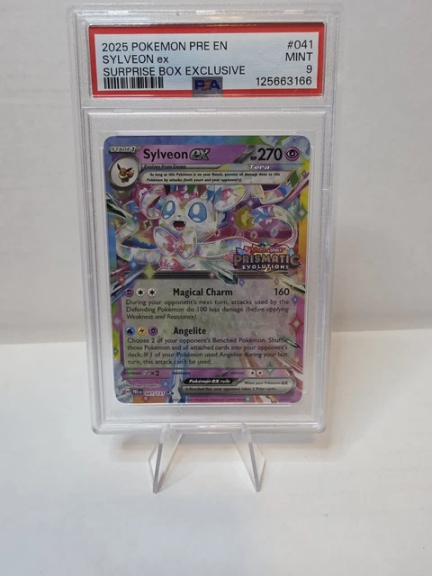 2025 POKÉMON PRISMATIC Evolutions #041 Sylveon ex Surprise Box Stamp Promo PSA 9 $34.97 ...