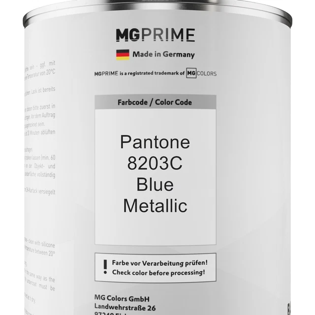 PANTONE 8203C BLUE Metallic peinture pot kit base 2C vernis brillant 2 ...