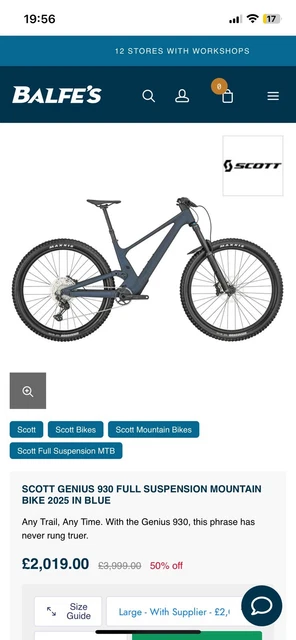 FULL SUSPENSION SCOTT Genius 930 Mountain Bike 2025 Rrp3999 £1,378.00 ...