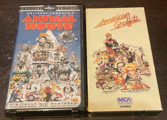 AMERICAN GRAFFITI & Animal House VHS Rare Vintage Clam Shells with ...