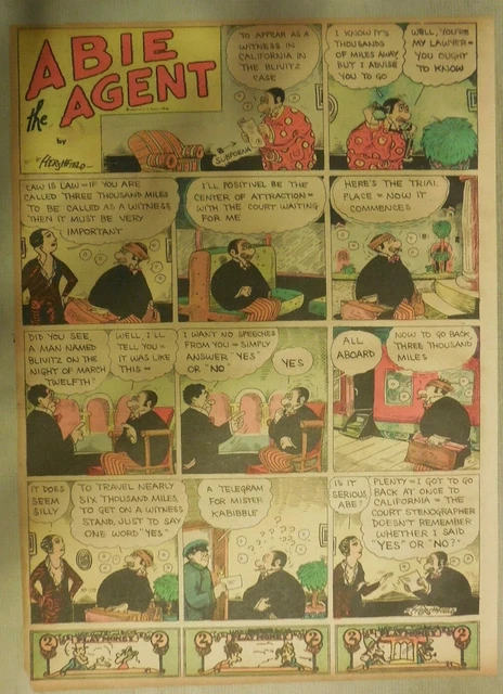 ABIE THE AGENT Sunday Page par Hershfield du 10/10/1937 Taille du ...