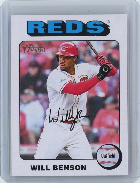 2024 TOPPS HERITAGE Will Benson bordure blanche rouges Cincinnati #375 ...
