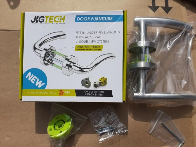 JIGTECH DOOR HANDLES System Pair New Newington Lever Round Rose JTR7020 ...