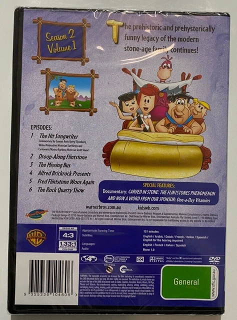 THE FLINTSTONES SEASON 2 Volume 1 DVD Region 4 Cartoon Fred Wilma ...