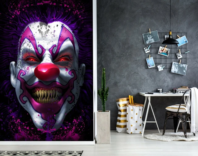3D PURPLE CLOWN G904 Wallpaper Mural Self-adhesive Tom Wood Honey EUR ...