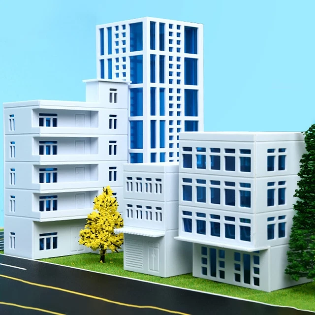 COMPACT AND DETAILED N Scale Office Apartment Building DIY Train Model ...