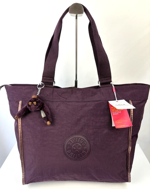 KIPLING 'NEW SHOPPER L' - Plum Purple - New With Tags - XL Shoulder ...