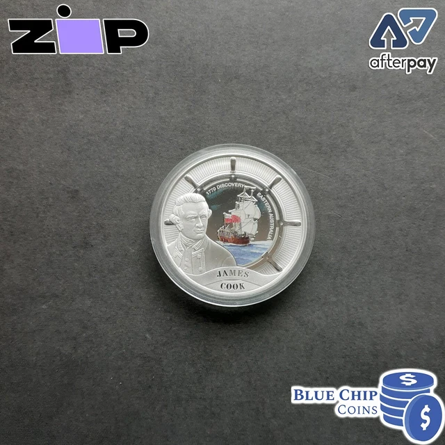 2006 $1 GREAT Maritime Explorer James Cook 1oz Silver COLOURED Proof ...