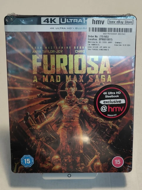 FURIOSA: A MAD MAX SAGA 4K UHD + Blu-ray STEELBOOK HMV Edition £55.00 ...