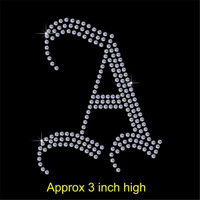 OLD ENGLISH STYLE Font Letters Rhinestone Transfer Hotfix Iron on Motif ...