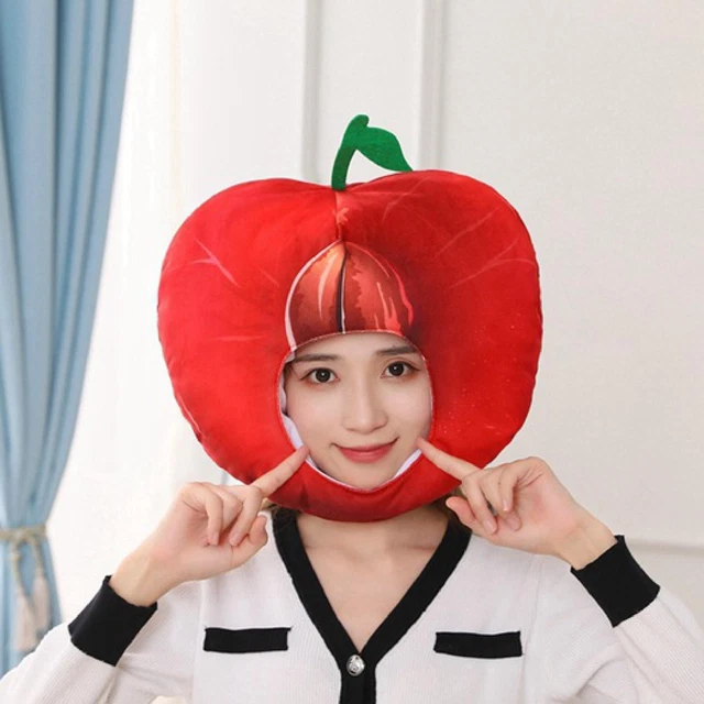PLUSH FRUIT HEADGEAR Novelty Fancy Dress Head Cover for Cosplay Party ...