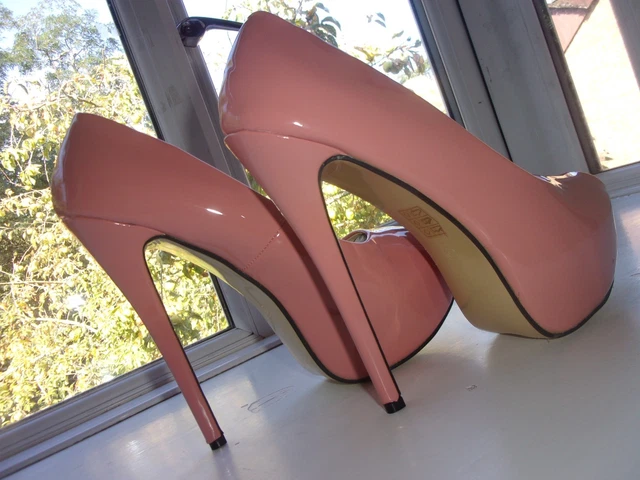 NOO SHOES NEW TRANS CD Girly 7" High Heel Platform Sole Size UK 12 RRP ...