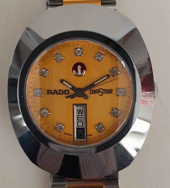 RADO DIASTAR AUTOMATIC Day/Date Two Tone Band Rare,Excellent Working ...