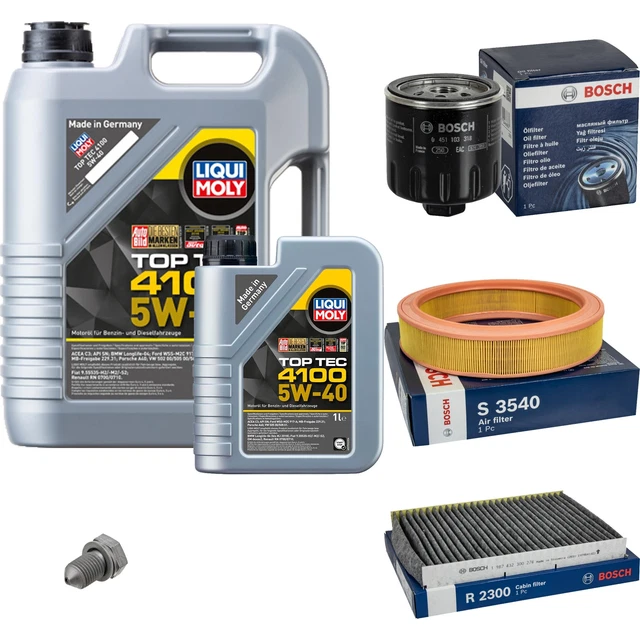BOSCH INSPECTION SET 6L Liqui Moly Top Tec 4100 5W-40 pour VW Lupo 1.0 Polo EUR 117,25 - PicClick FR