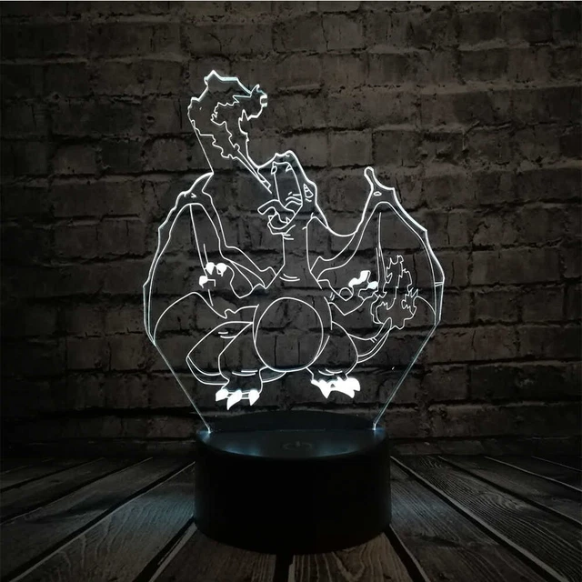 POKEMON CHARIZARD 3D Lamp Anime LED Night Light USB Color Changing £9. ...