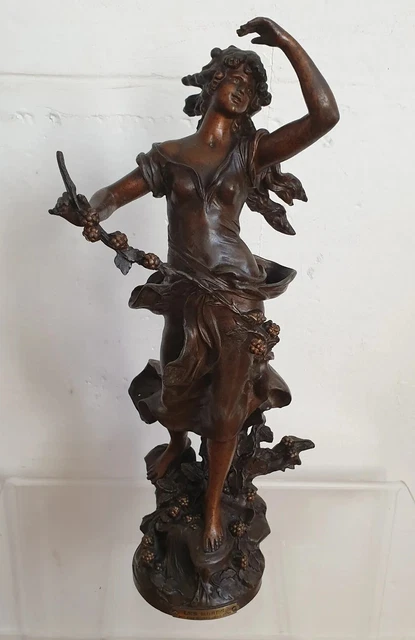 SCULPTURE 48 CM regule auguste moreau les mures zinc no bronze art ...
