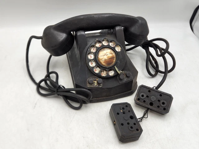 VINTAGE AUTOMATIC ELECTRIC Monophone Bakelite Rotary Desk Phone ...