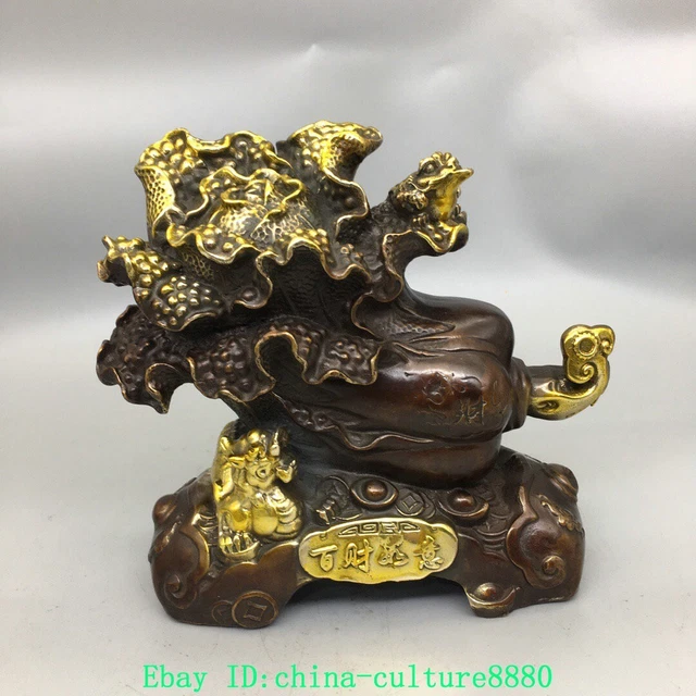 6.2 &VIEUX DRAGON d'or en cuivre pur de la dynastie fortune chou EUR 216,00 - PicClick FR