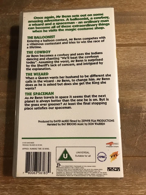 THE EXTRAORDINARY ADVENTURES Of Mr Benn VHS Video Retro Channel 5 £7.29 ...