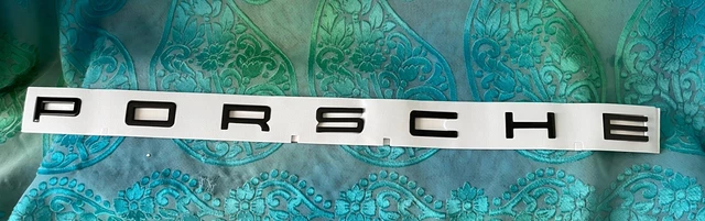 PORSCHE SCRIPT LETTERS Badge Matt Black Boxster Cayenne911 Panamera ...