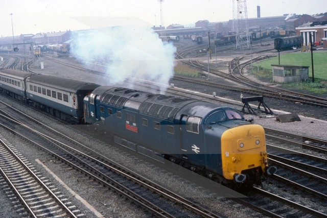 ORIGINAL KODACHROME 35MM Class 55 Deltic 'The Duke OWR' 55014 Doncaster ...